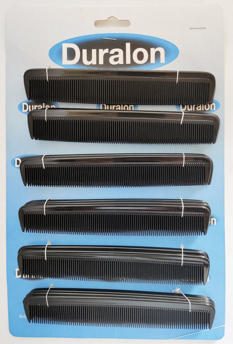Duralon 6" Pocket Comb - Black - Coarse/Fine Teeth